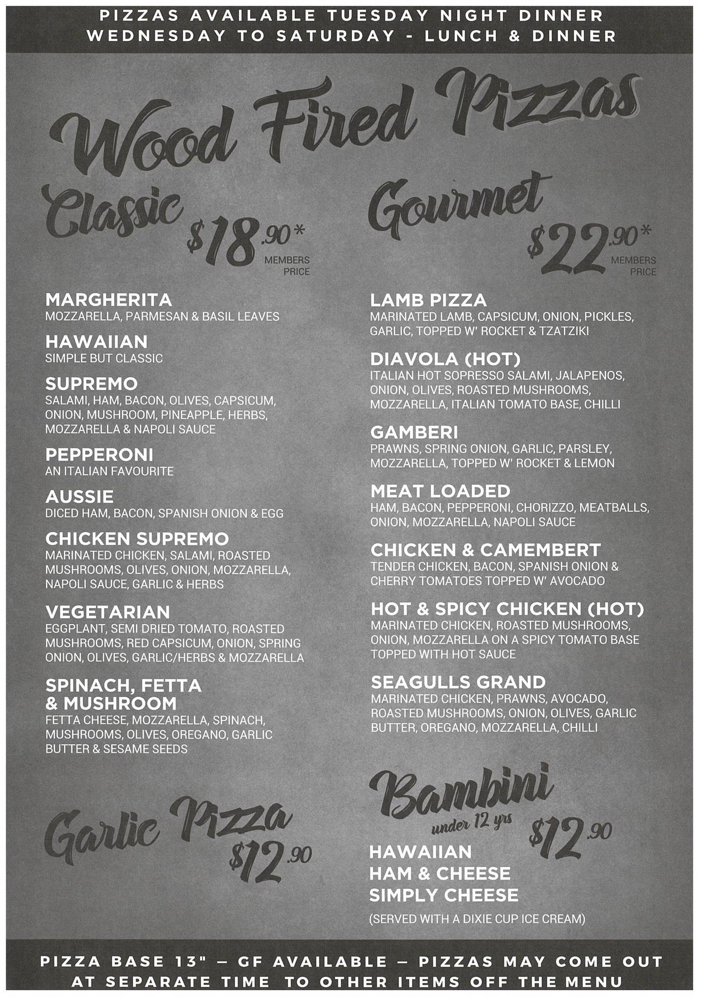 Menu at Runaway Bay Leagues Club - Restaurant, Bar & Gaming, Runaway Bay