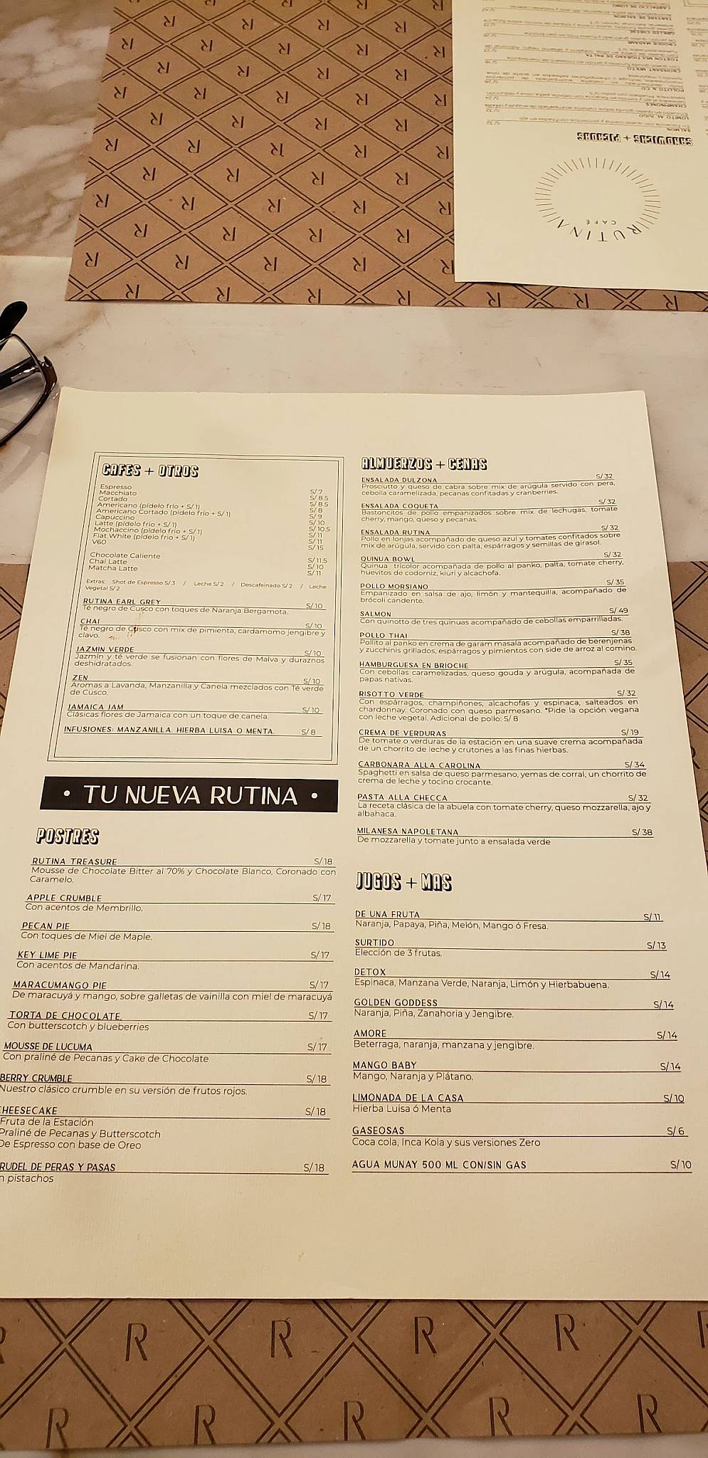 Carta de Rutina Café, Miraflores