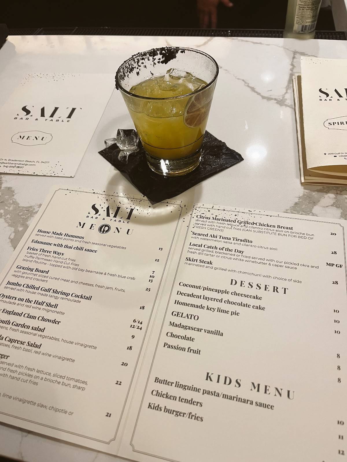 Menu at SALT Bar & Table, Bradenton Beach