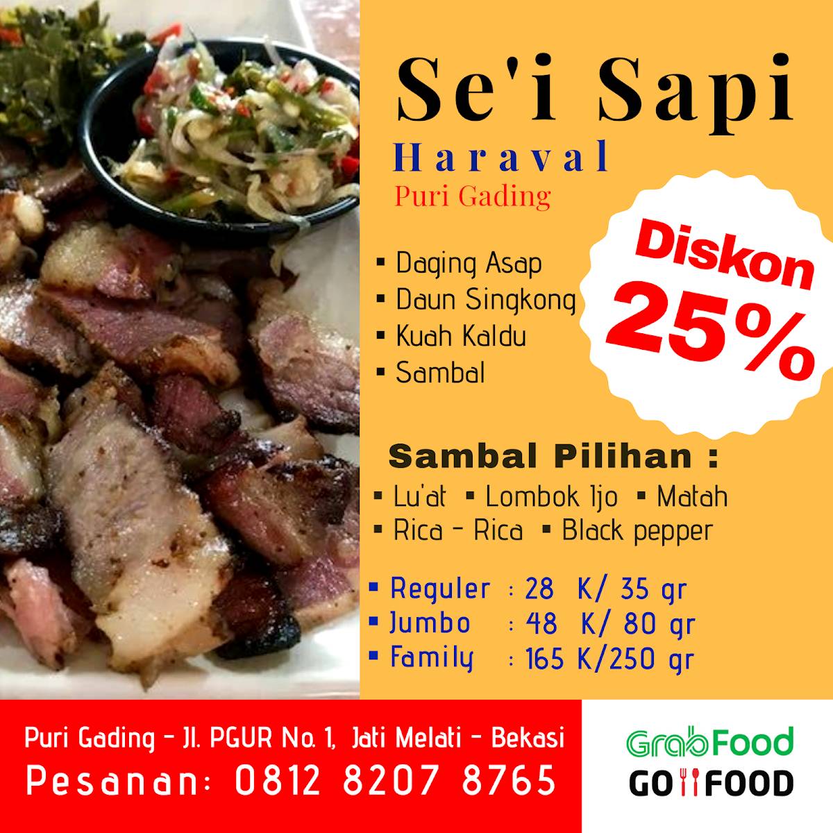 Menu at SEI SAPI HARAVAL - PURI GADING restaurant, Bekasi Regency