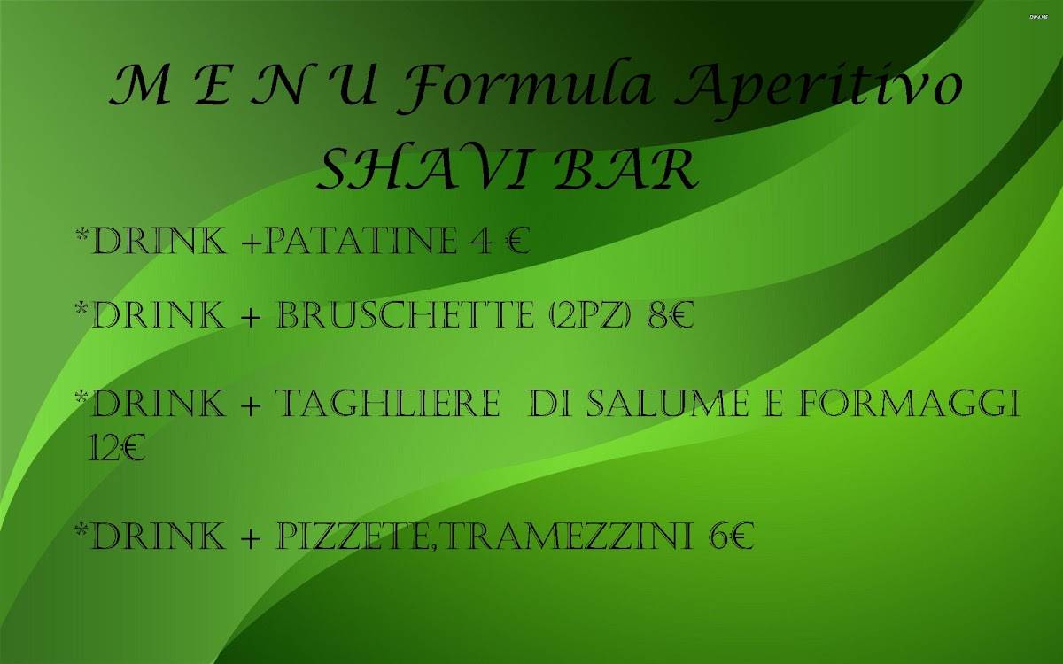 Menu da SHAVI BAR, Roma