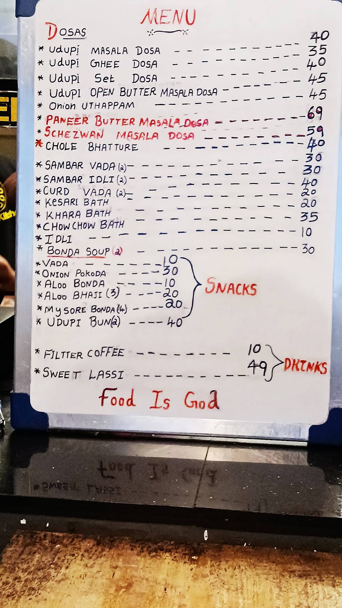 Menu at Social Kitchen, Palakkad