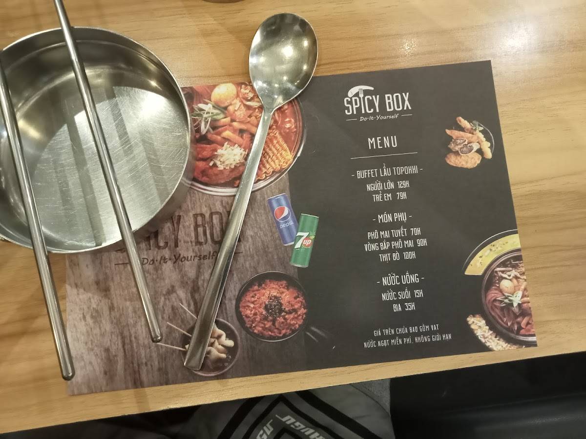 Menu at SPICY BOX VINCOM MEGAMALL THAO DIEN restaurant, Ho Chi Minh City