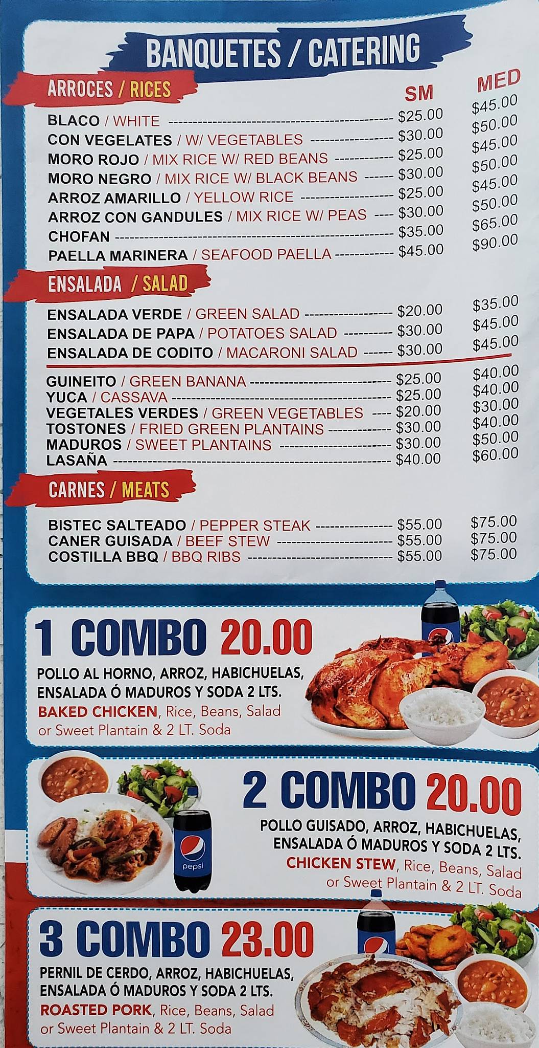 Carta de Sabor Tipico Dominicano Restaurant, Bridgeport