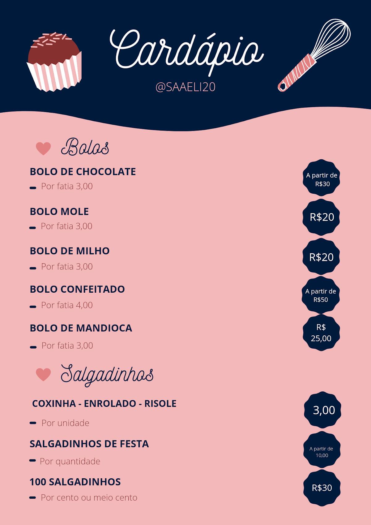 Menu em Saeli ( Salgados da Eli ) café, Fortaleza