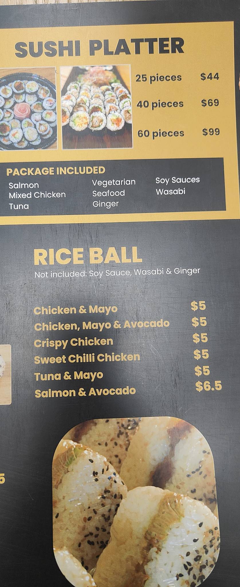 Carta del restaurante Sakim Sushi, Blenheim