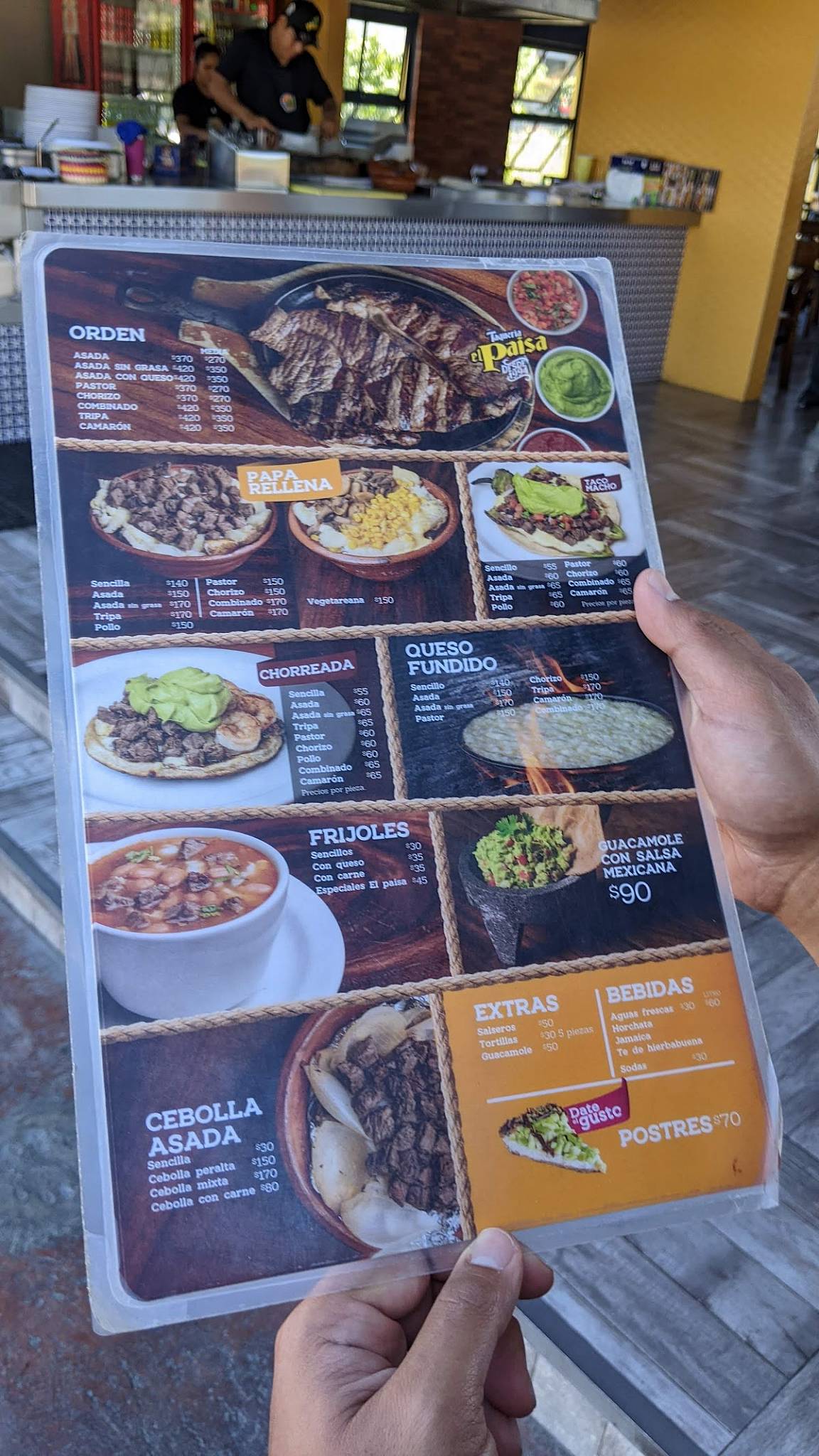 Carta de parrilla Taqueria El Paisa, San José del Cabo, Av Centenario Sn
