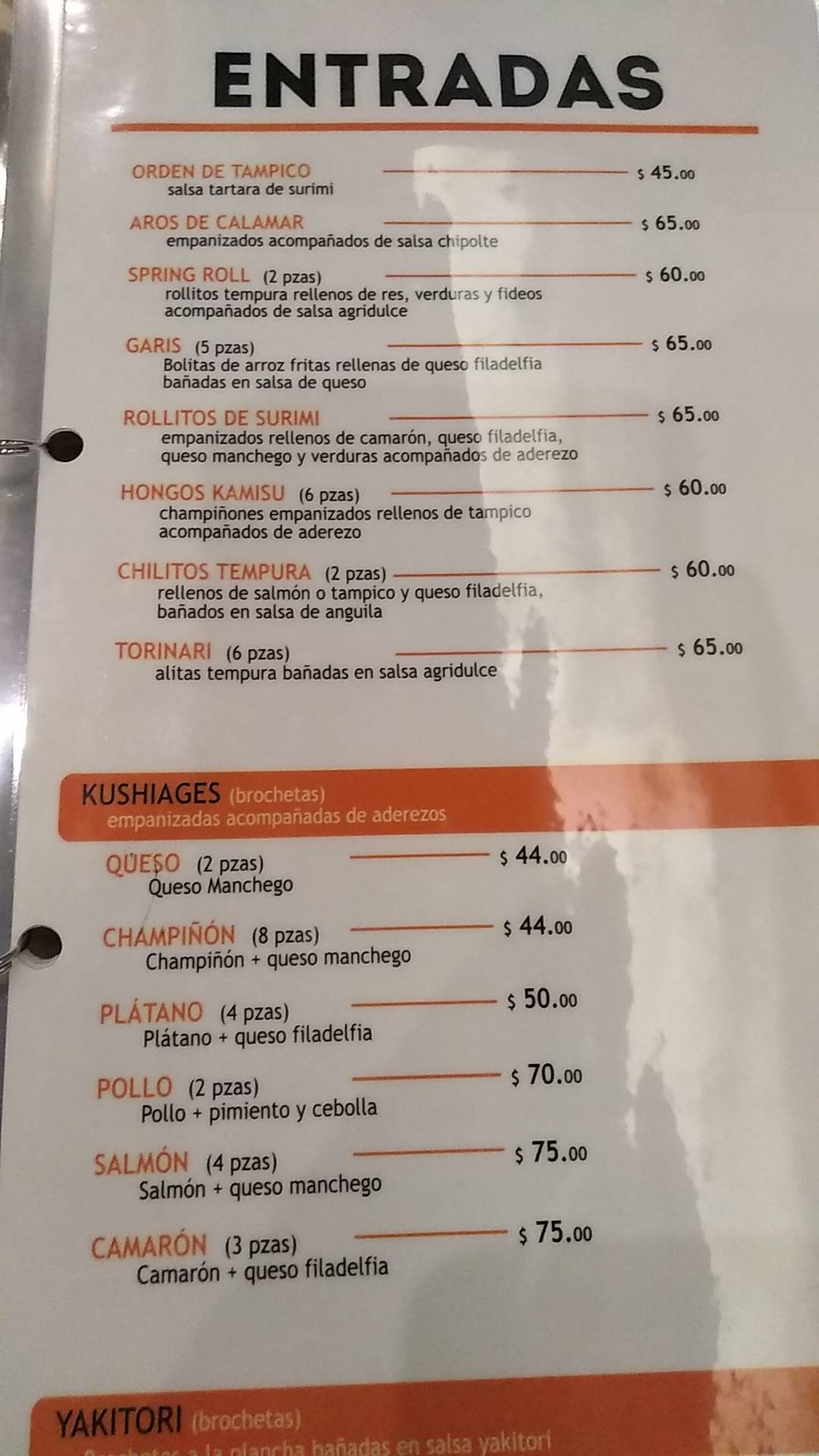 Carta del restaurante Sushi-inari, San Luis Potosi, Av Himno Nacional 4175C