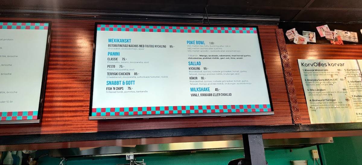 Carta del restaurante Sandy's Diner, Karlskrona