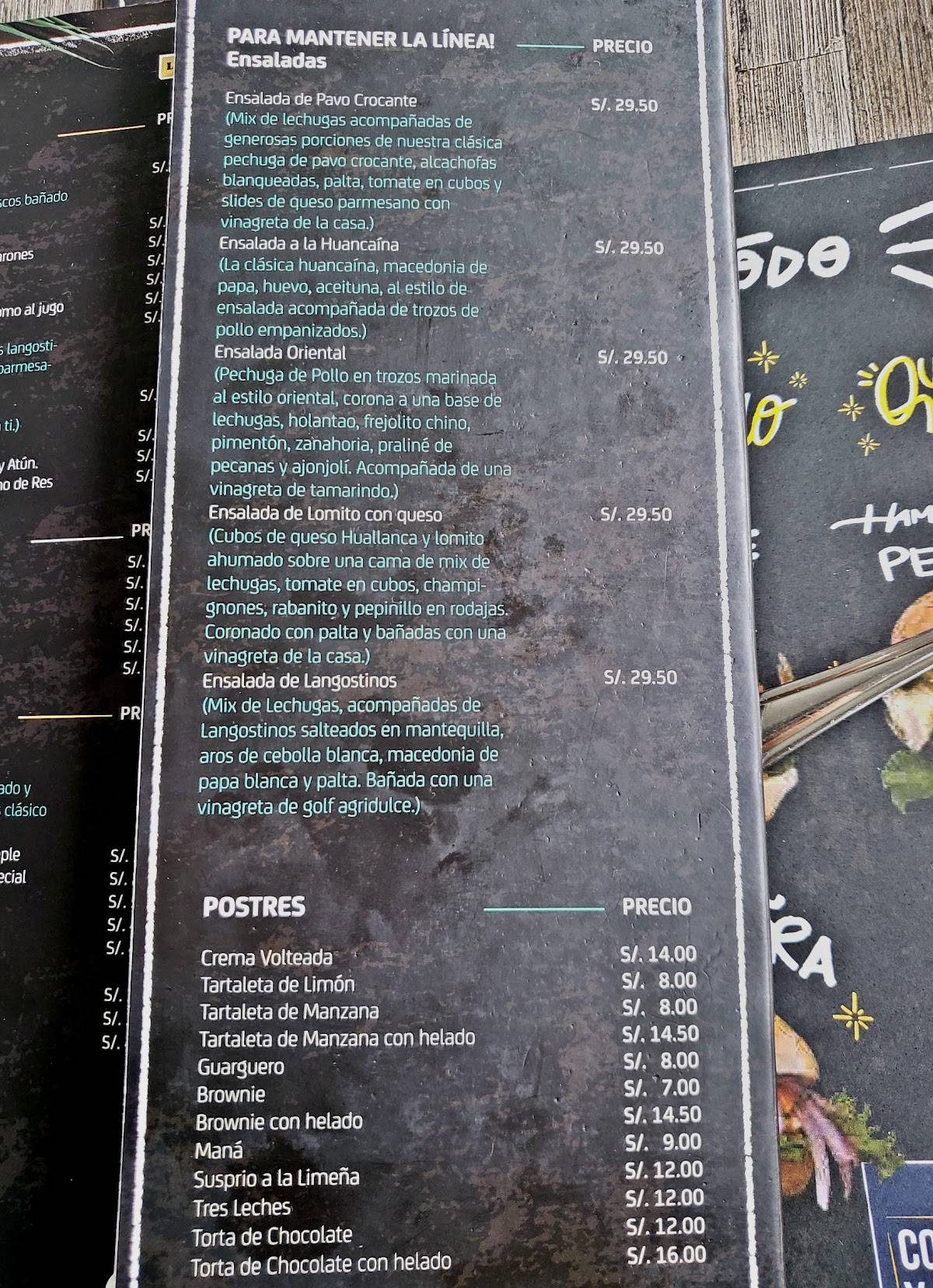 Carta del restaurante La Preferida, Santiago del Surco, Av La Encalada 908