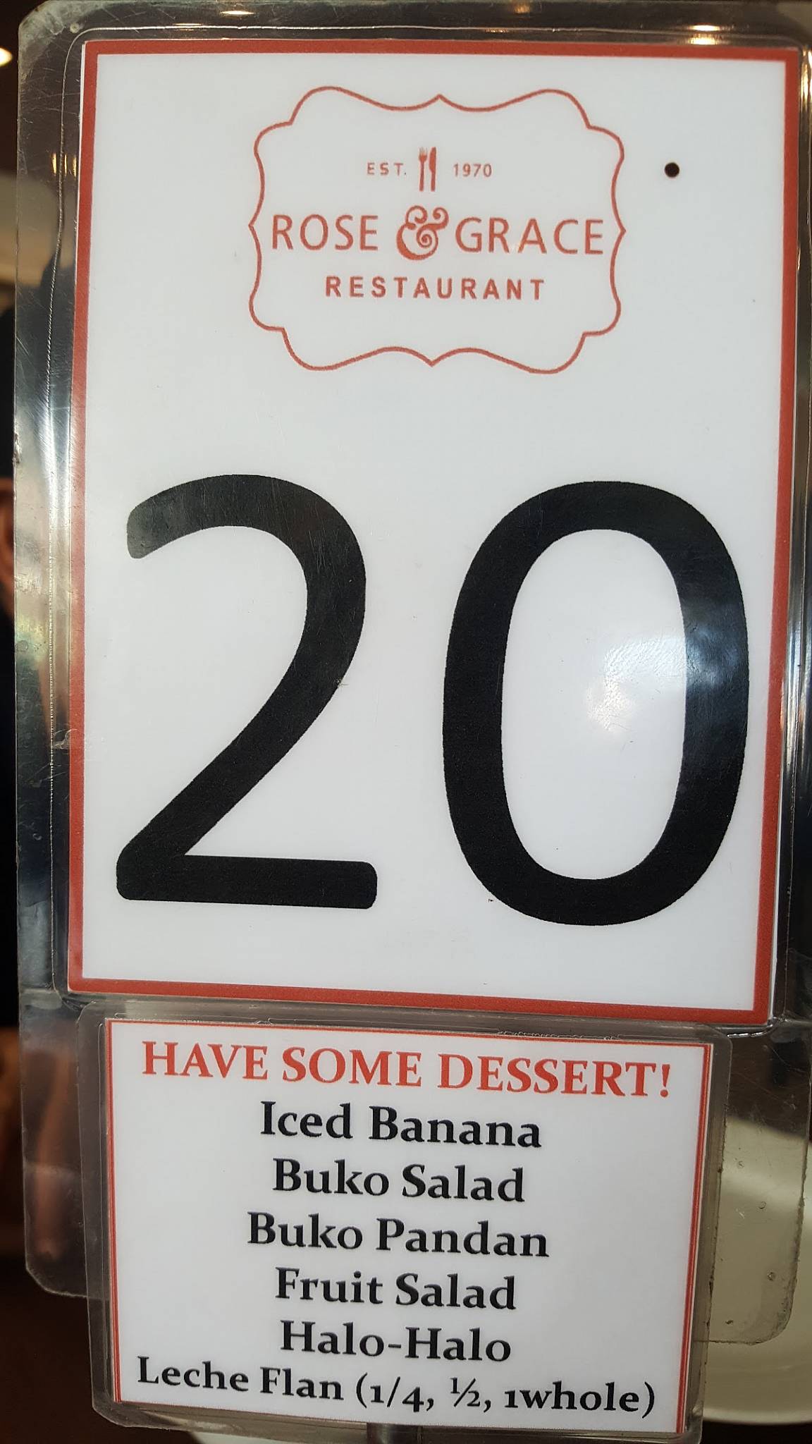 Menu at Rose and Grace Restaurant, Santo Tomas, 1