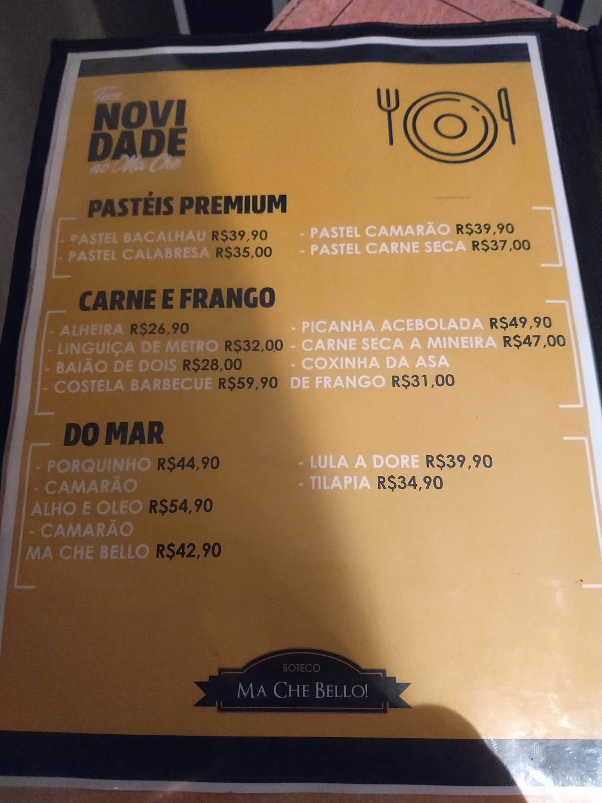 Menu em Boteco Ma Che Bello pub & Bar, São Paulo, R. Me. de Deus