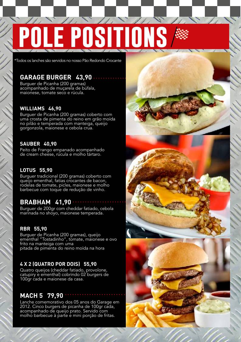 Carta del restaurante Traditional Garage Burger - Parque da Mooca, São ...