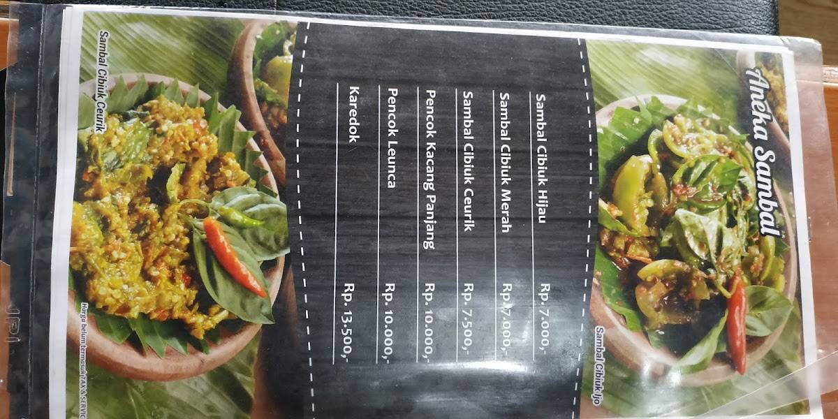 Carta del restaurante Rumah Makan Khas Sunda Cibiuk, Sayang
