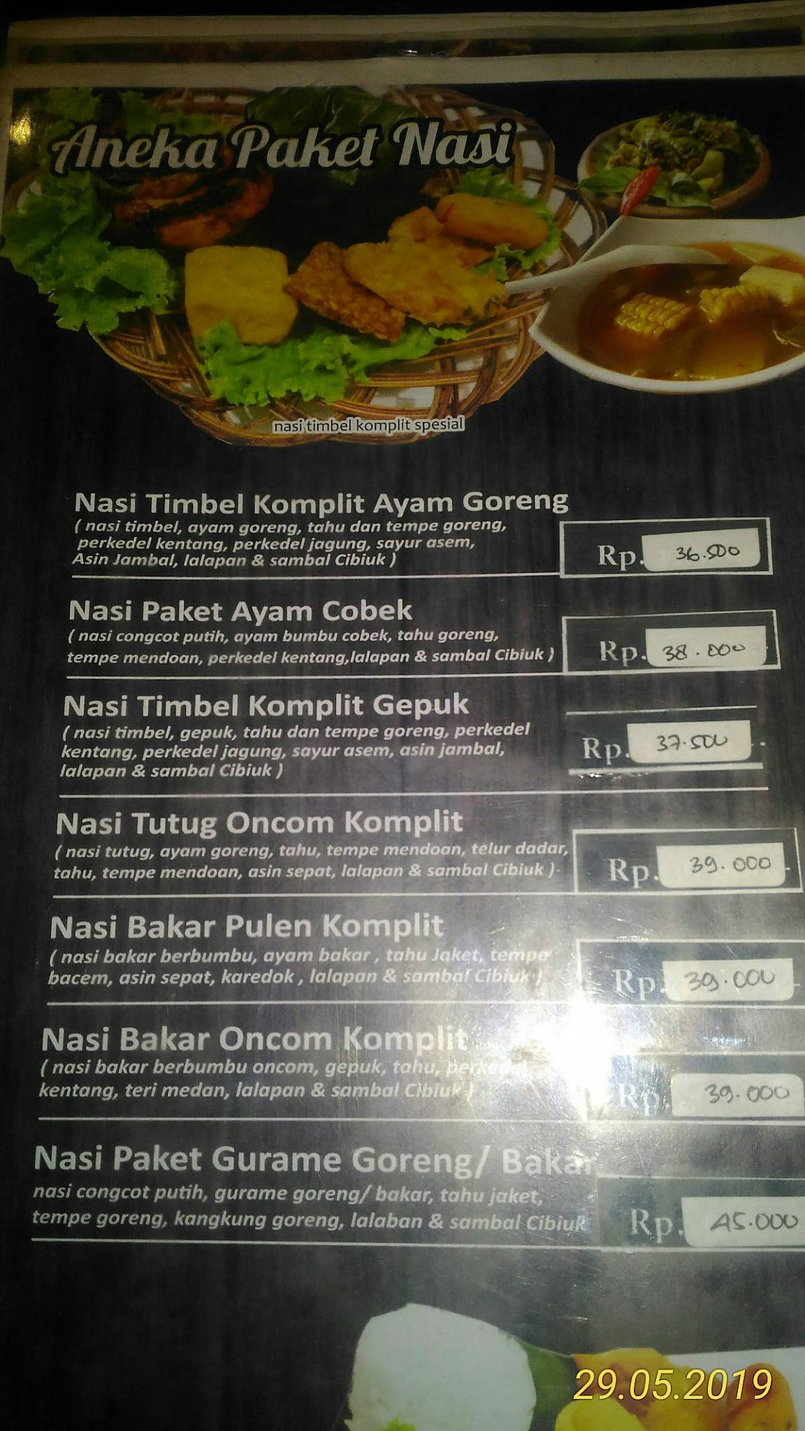 Carta del restaurante Rumah Makan Khas Sunda Cibiuk, Sayang