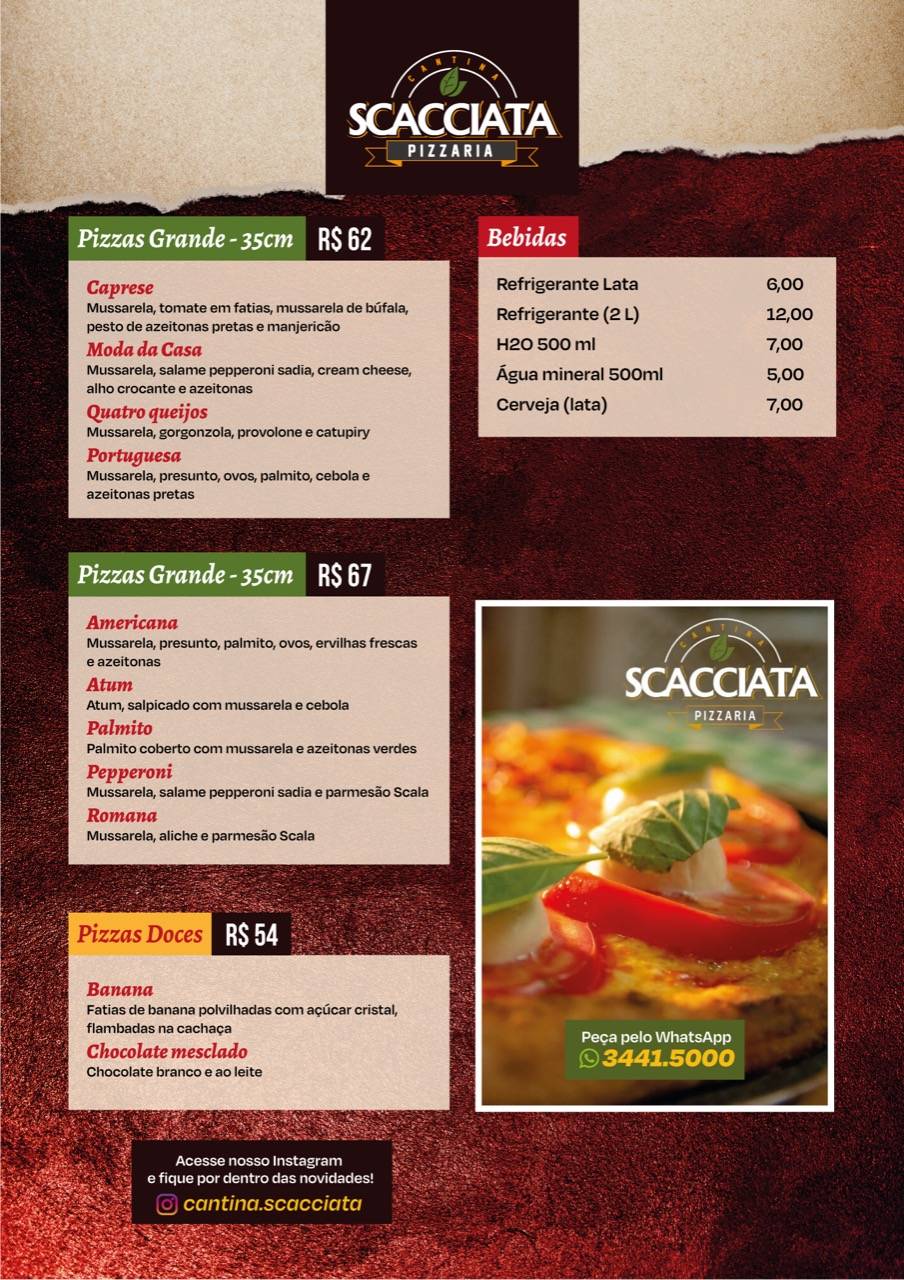 Menu em Scacciata Disk Pizza pizzaria, Limeira