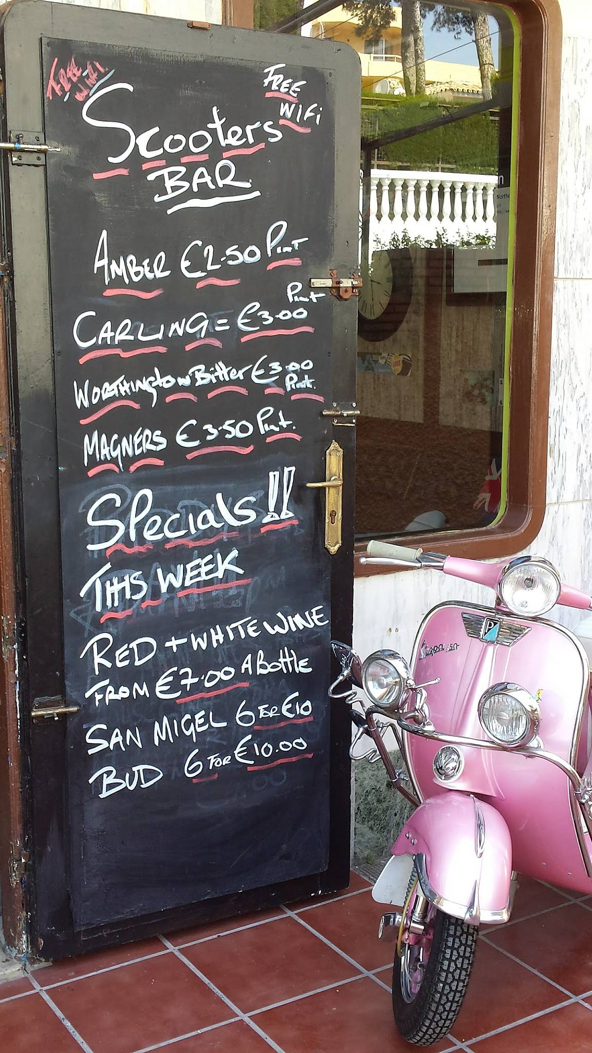 Carta de Scooters Bar, Benalmádena