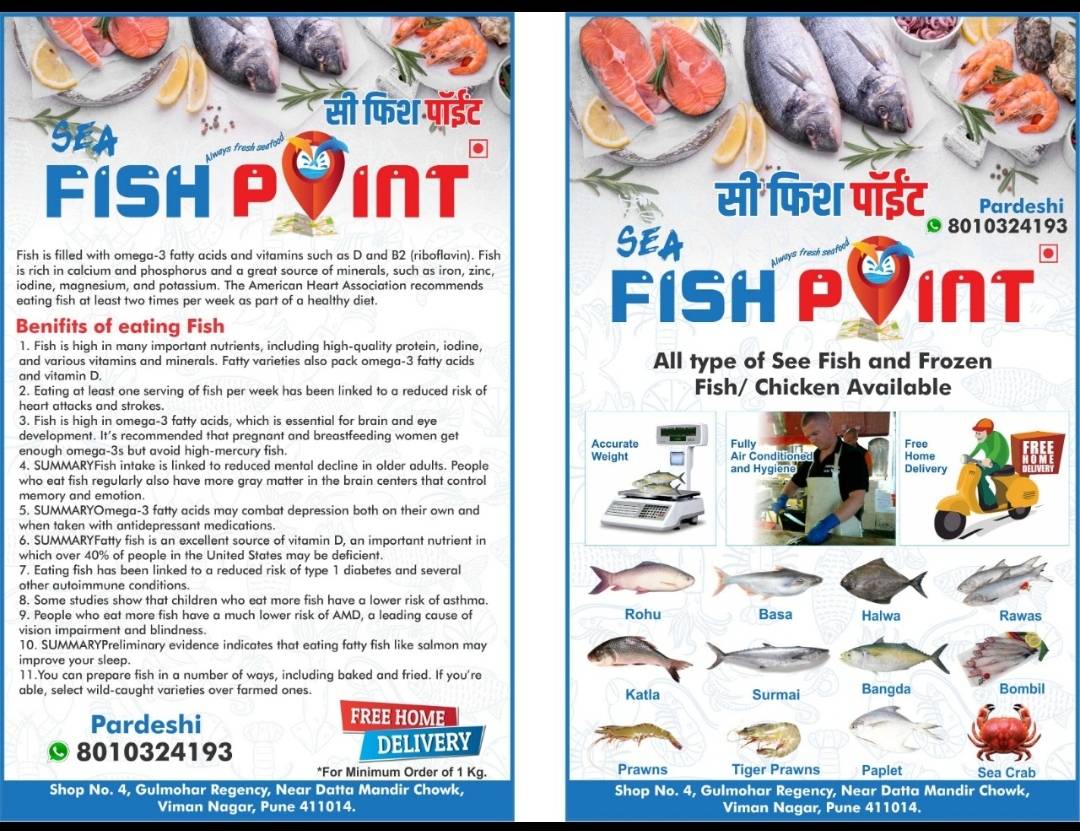 Menu at Sea Fish Point, Pune