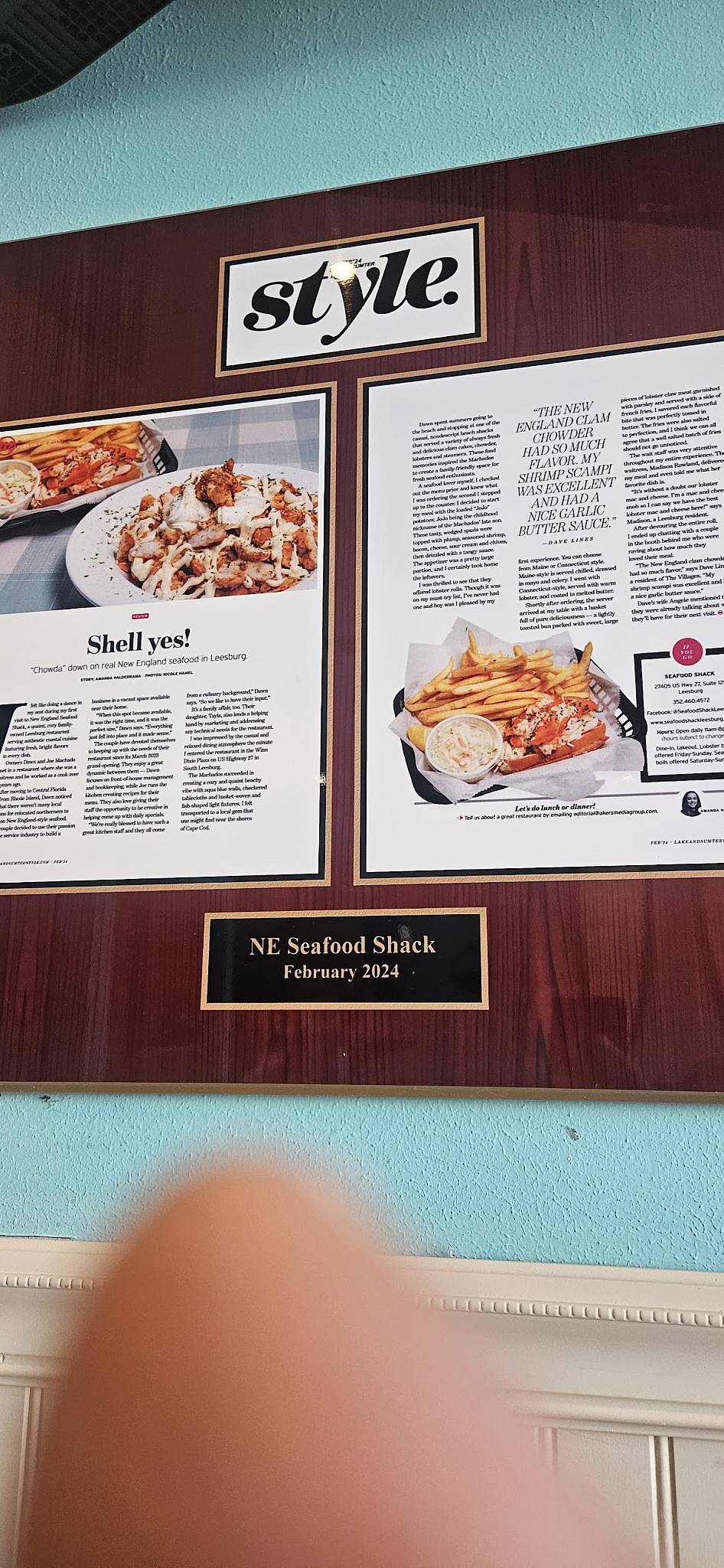 Menu at Seafood Shack restaurant, Leesburg