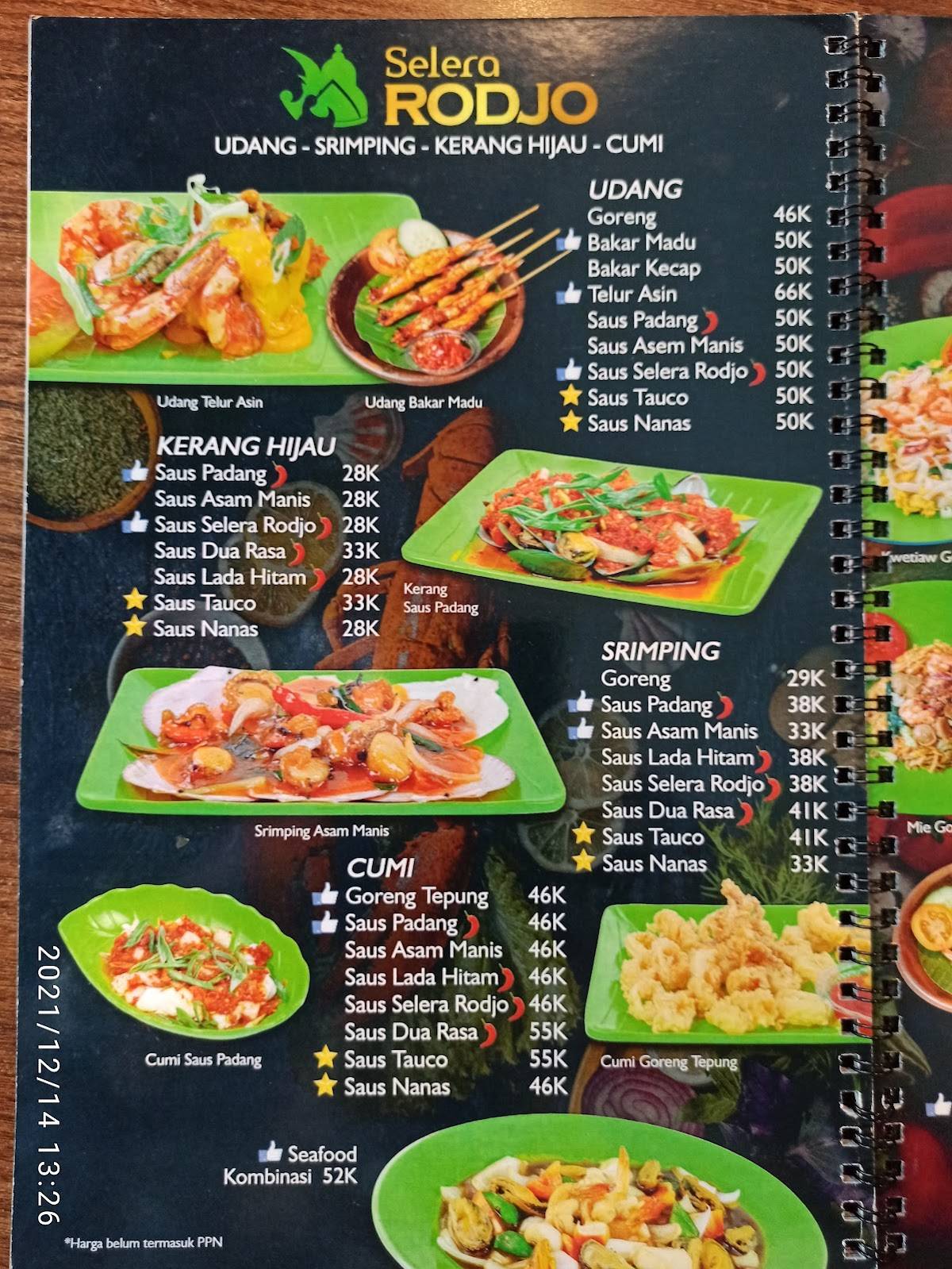 Menu at RODJO - MAJAPAHIT restaurant, Semarang