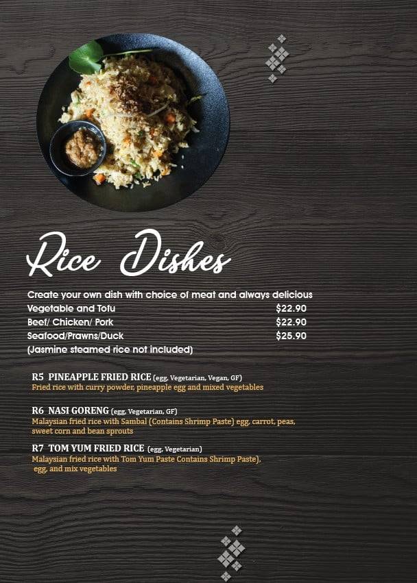 Menu at Sen Doe Thai Malay Restaurant, Waimauku