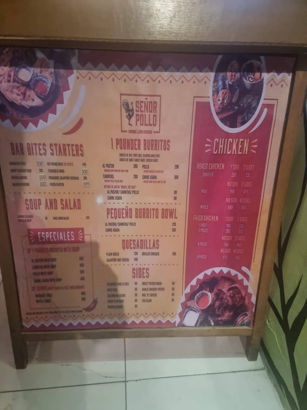 Menu at Señor Pollo BGC restaurant, Taguig