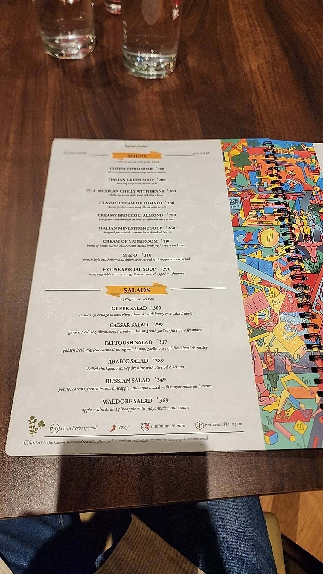 Menu at Seven Herbs - place of flavours, Vadodara