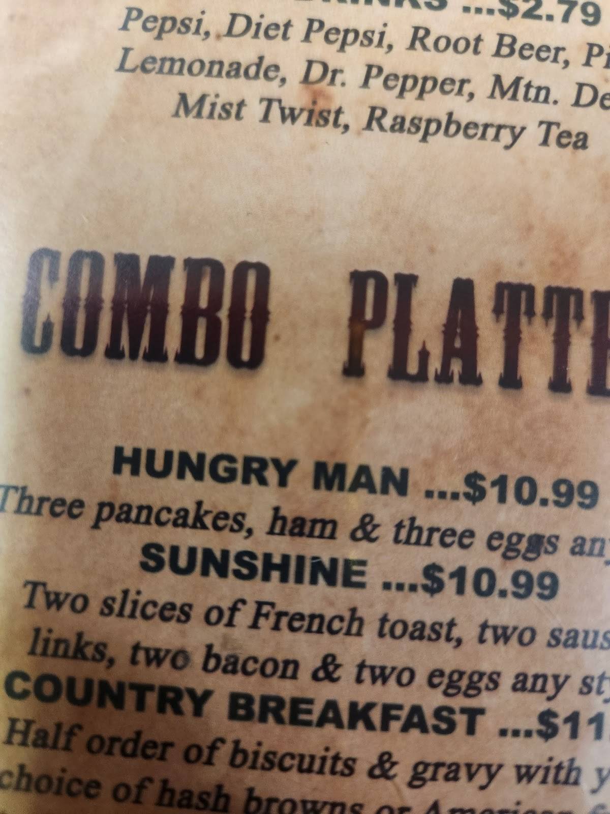 Menu at Shabbona Cafe, Shabbona