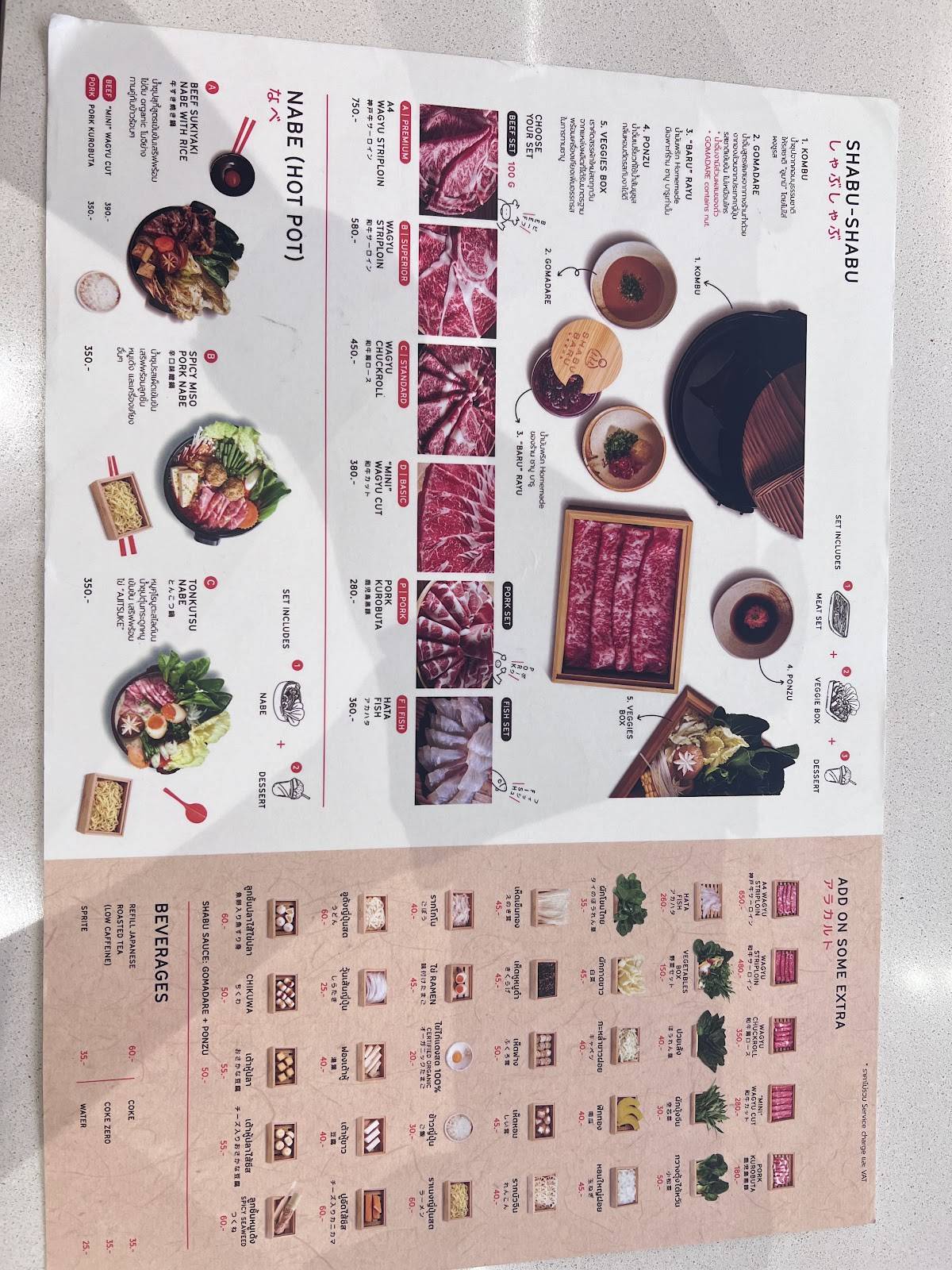 Carta de Shabu Baru Mini (The Mall Ngamwongwan), Nonthaburi