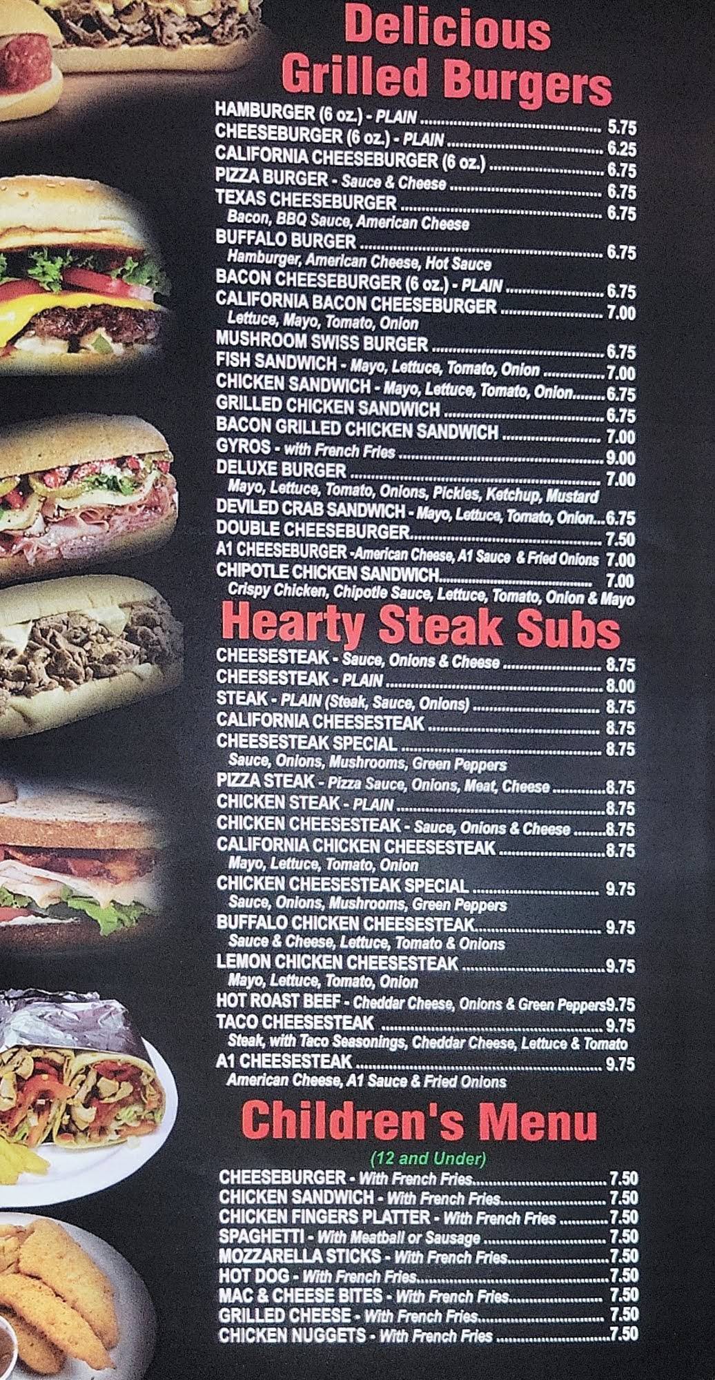 Menu at Shamokin Luna's Pizzeria, Shamokin