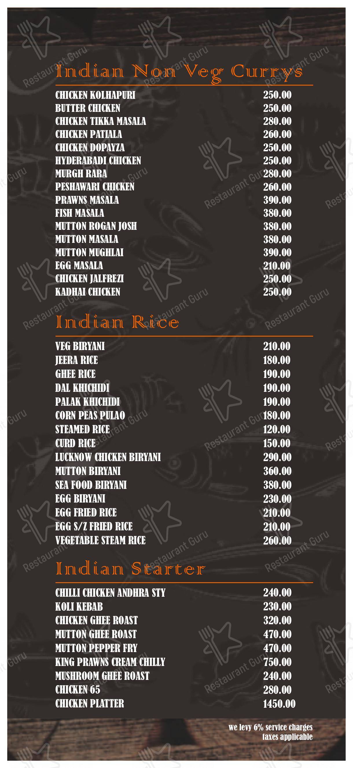 Menu at C# Cafe, Bengaluru