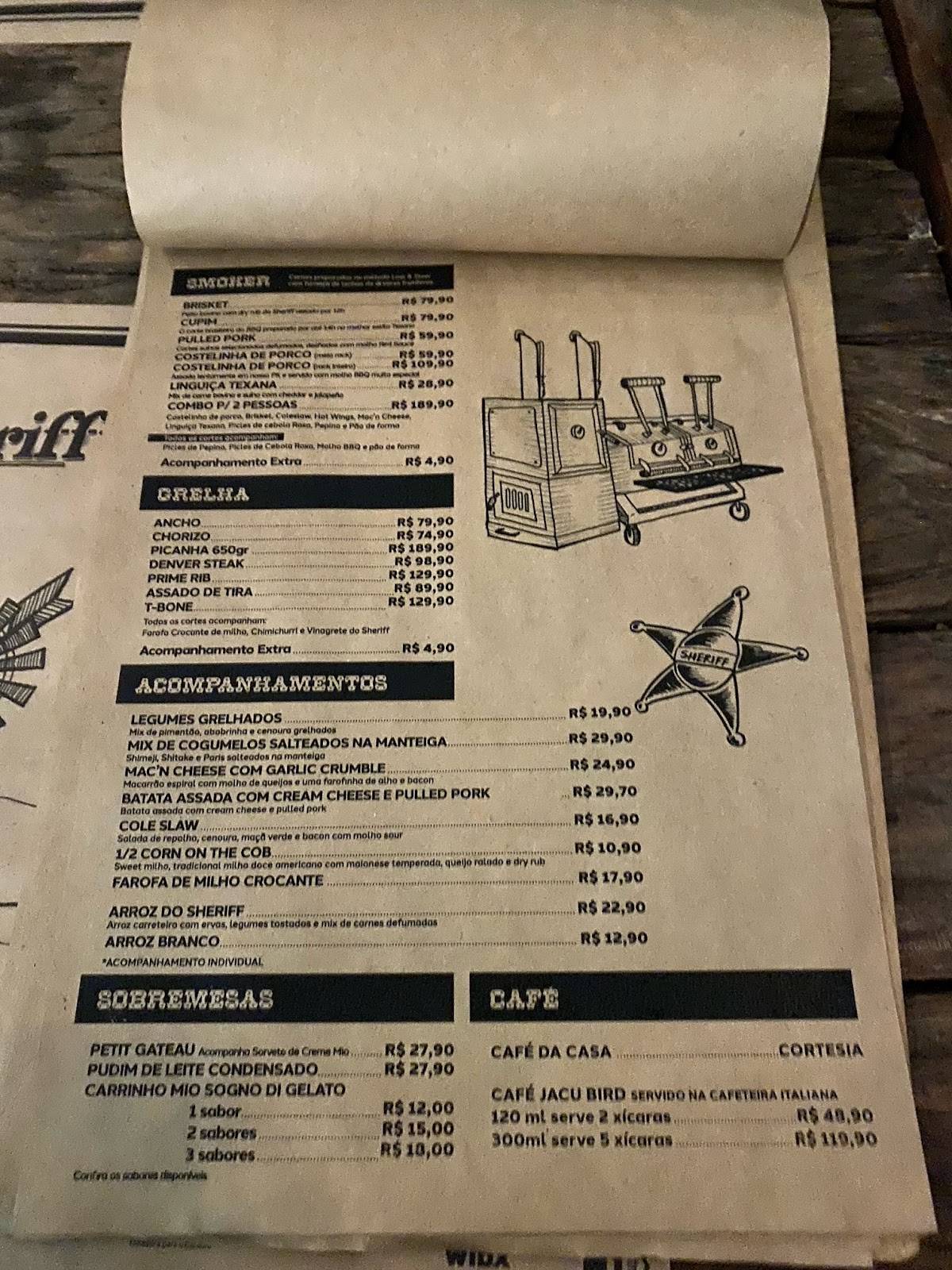 Menu em Sheriff restaurante, São José dos Campos
