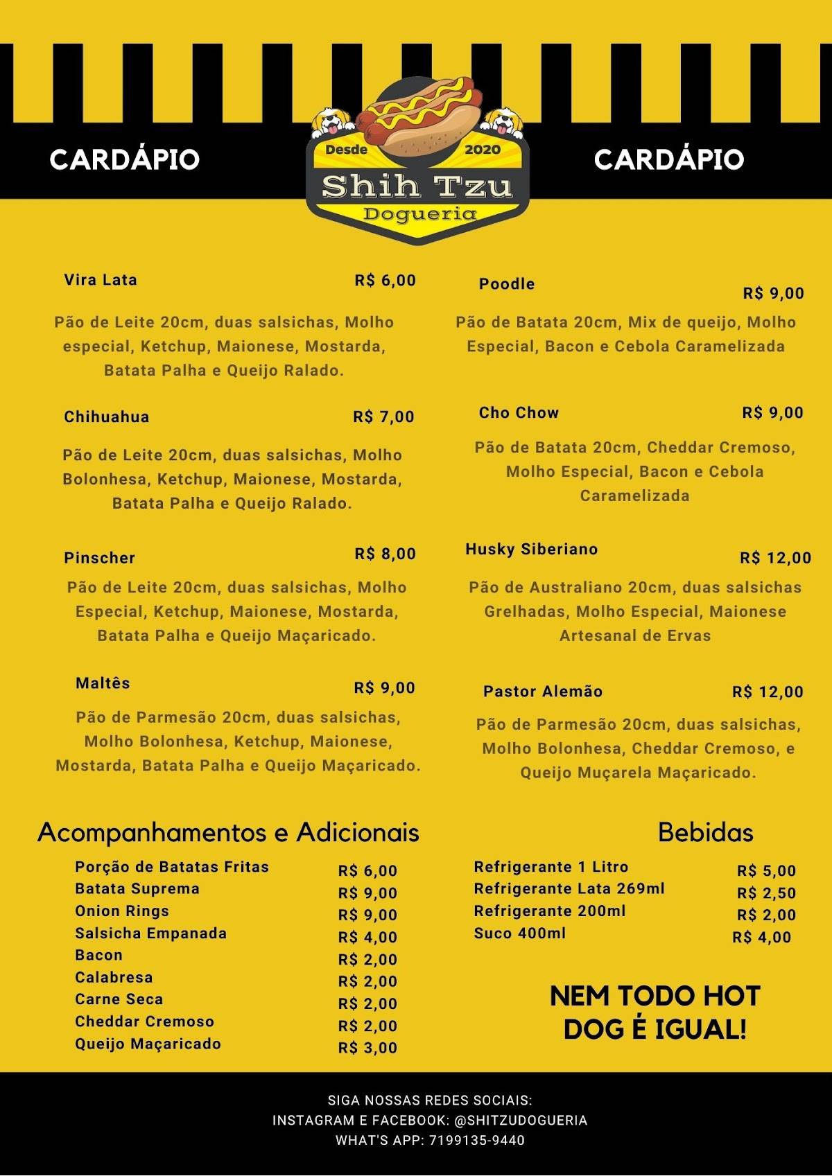 Menu em Shih Tzu Dogueria restaurante, Salvador