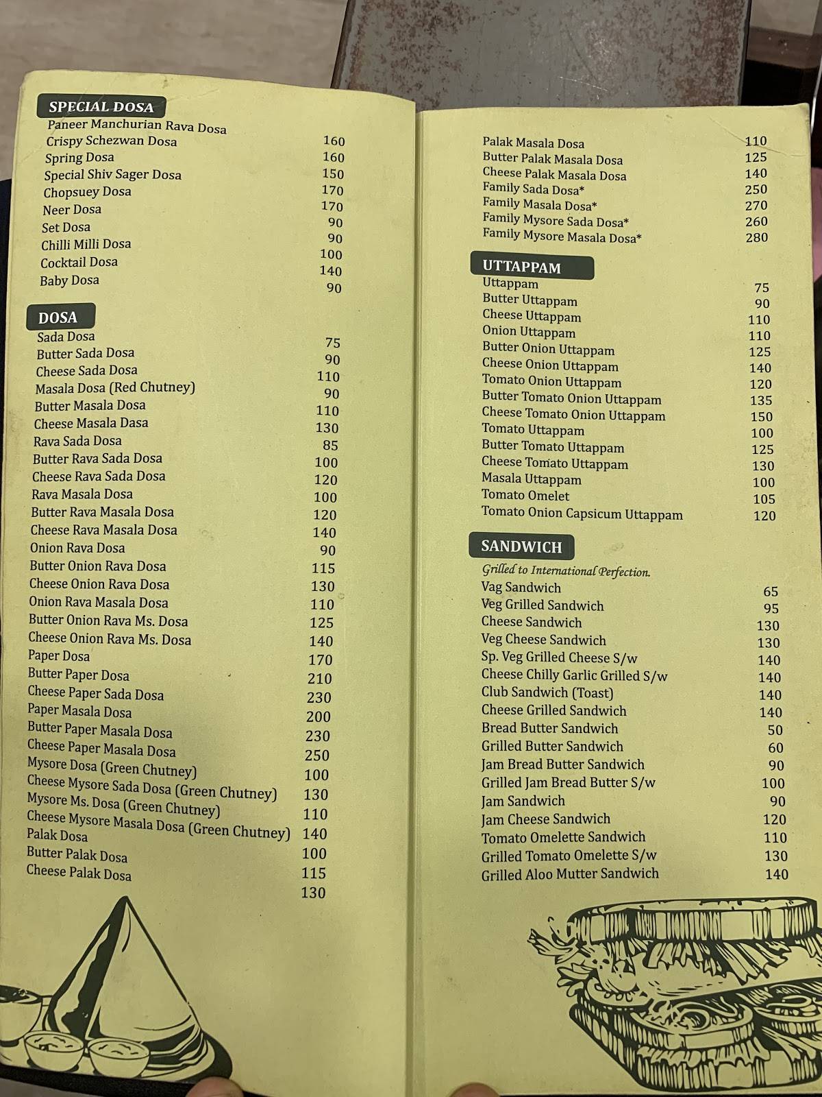 Menu at Shiv Sagar Veg Restaurant, Mumbai, Shop No.1