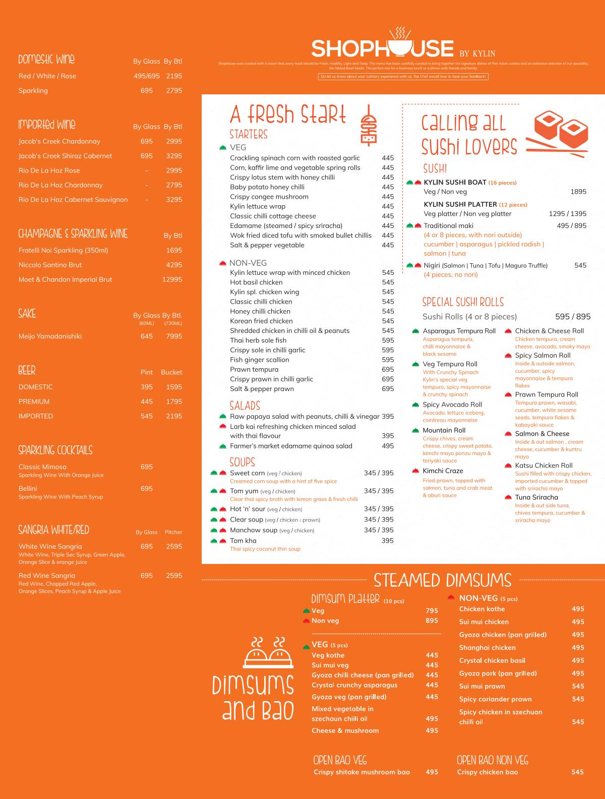 Menu at Shophouse By Kylin, Gurugram, Ground Floor