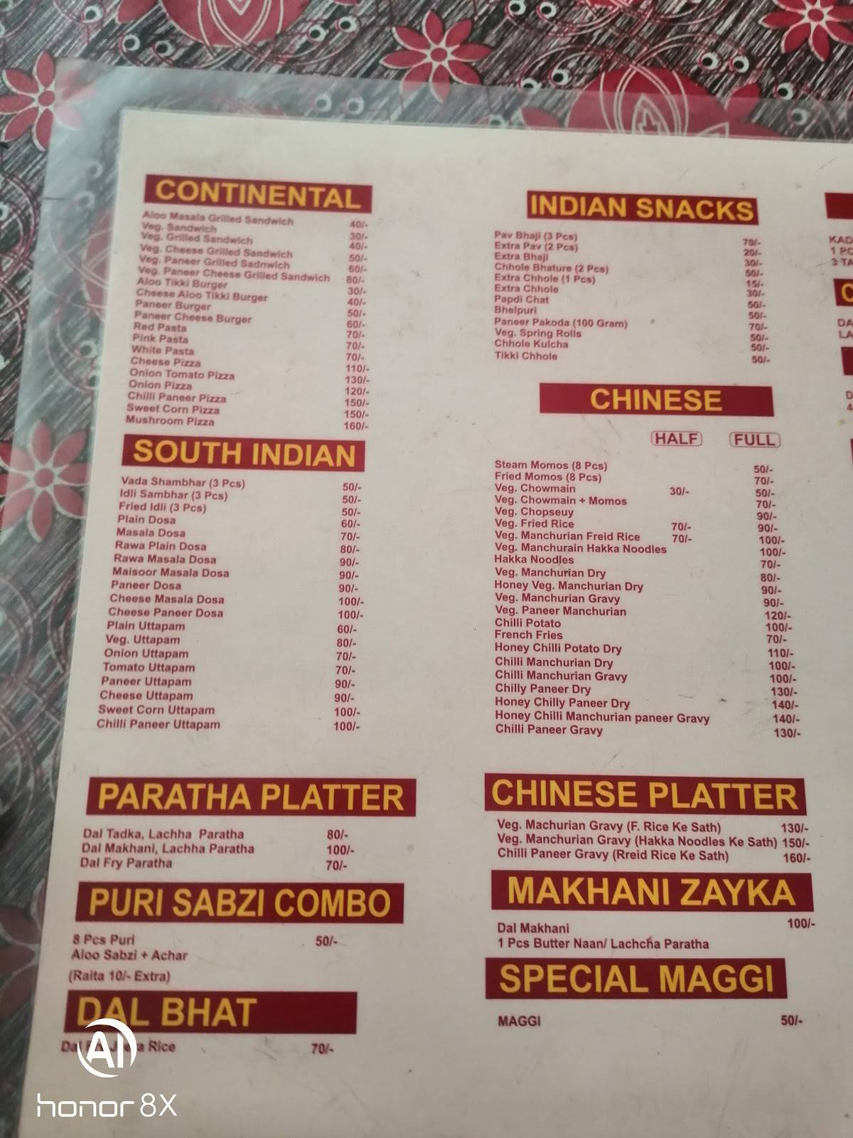 Menu at Shree Chatpata Corner Pure Veg Restaurant, Jaipur
