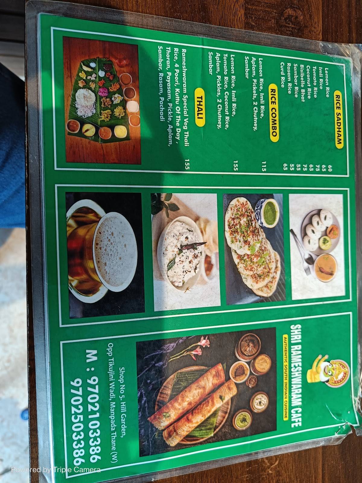 Menu at Shri Rameshwaram Cafe, Thane
