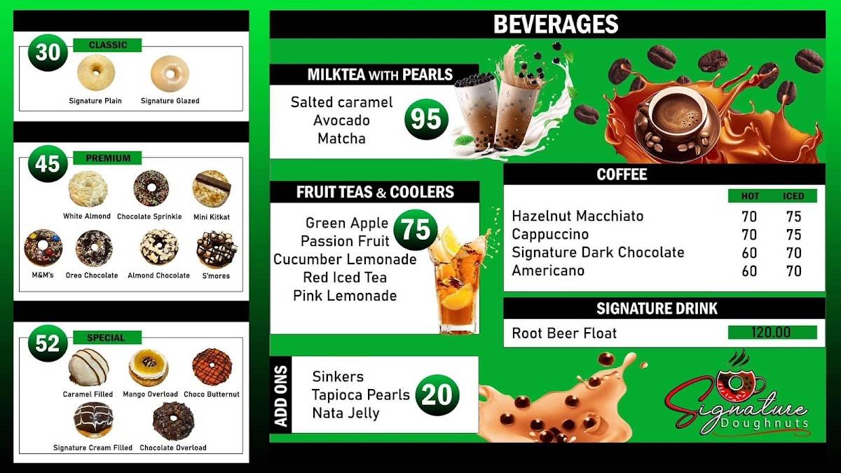 Menu at Signature Doughnuts - Sampaloc Manila, Manila