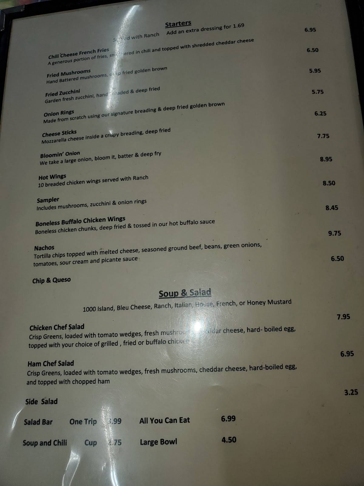 Menu at Silver Dollar Cafe, Collinsville
