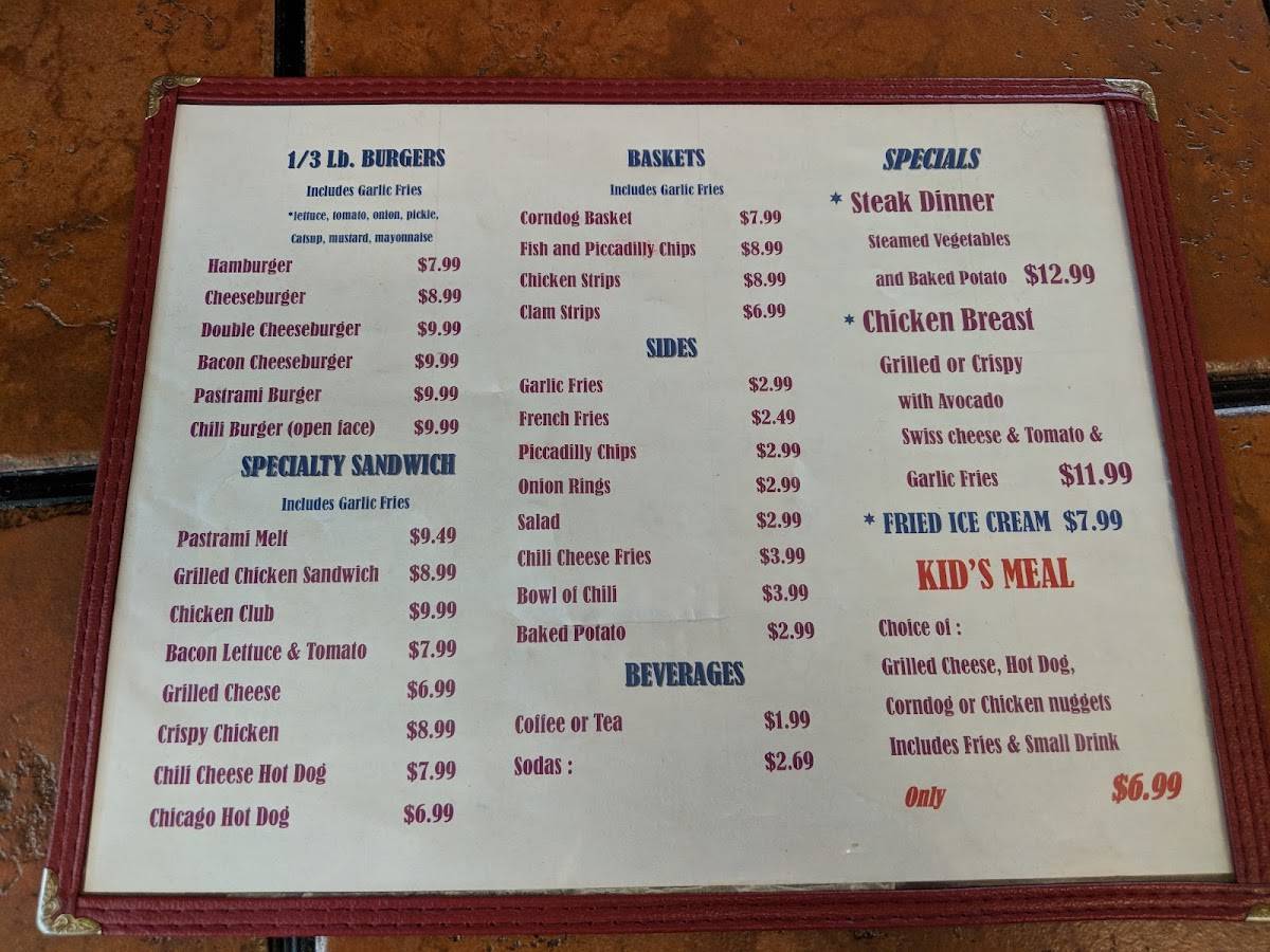 Carta del restaurante Silver Grille, Lava Hot Springs