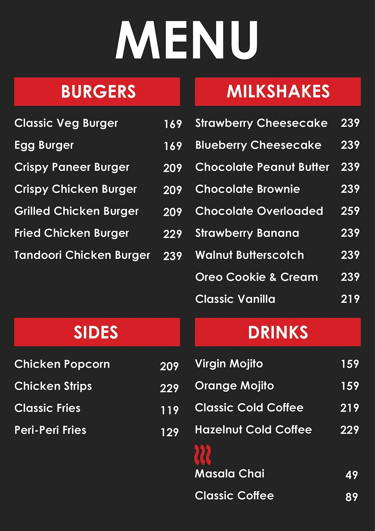 Menu at Simple Burger, Noida, Shop No. 2