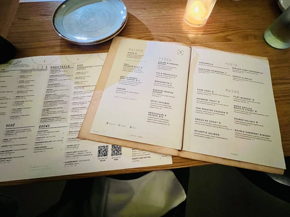 Menu at Sixty Vines pub & bar, Boca Raton