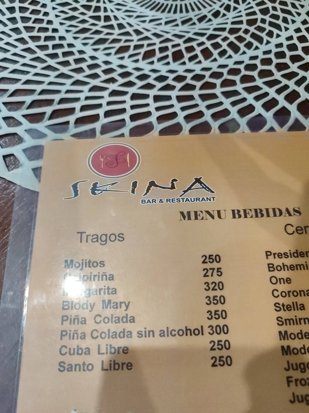 Menu at Skina Restaurante, Puerto Plata