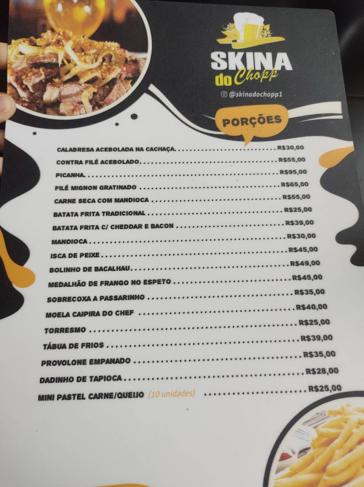 Carta del pub y bar Skina do Chopp, Barueri