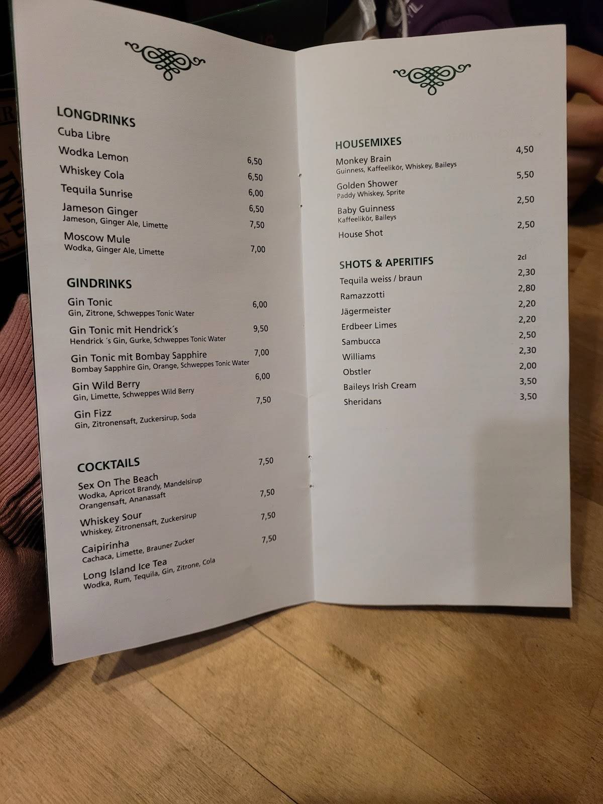 Speisekarte von Slainte Irish Pub, Ravensburg