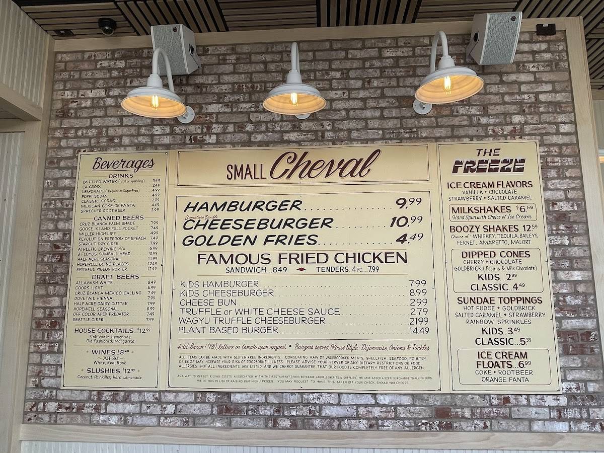 Menu at Small Cheval- Rosemont restaurant, Rosemont