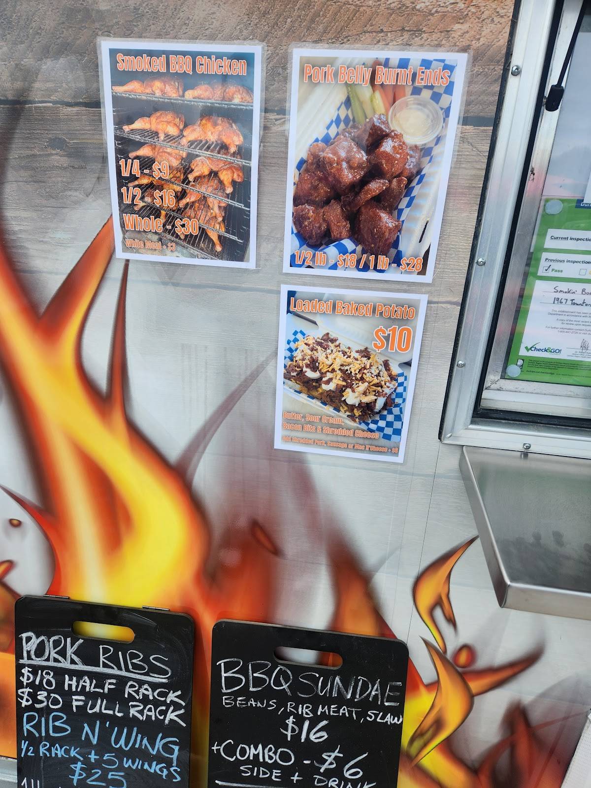 Menu at Smokin' Boneyard BBQ, Hampton