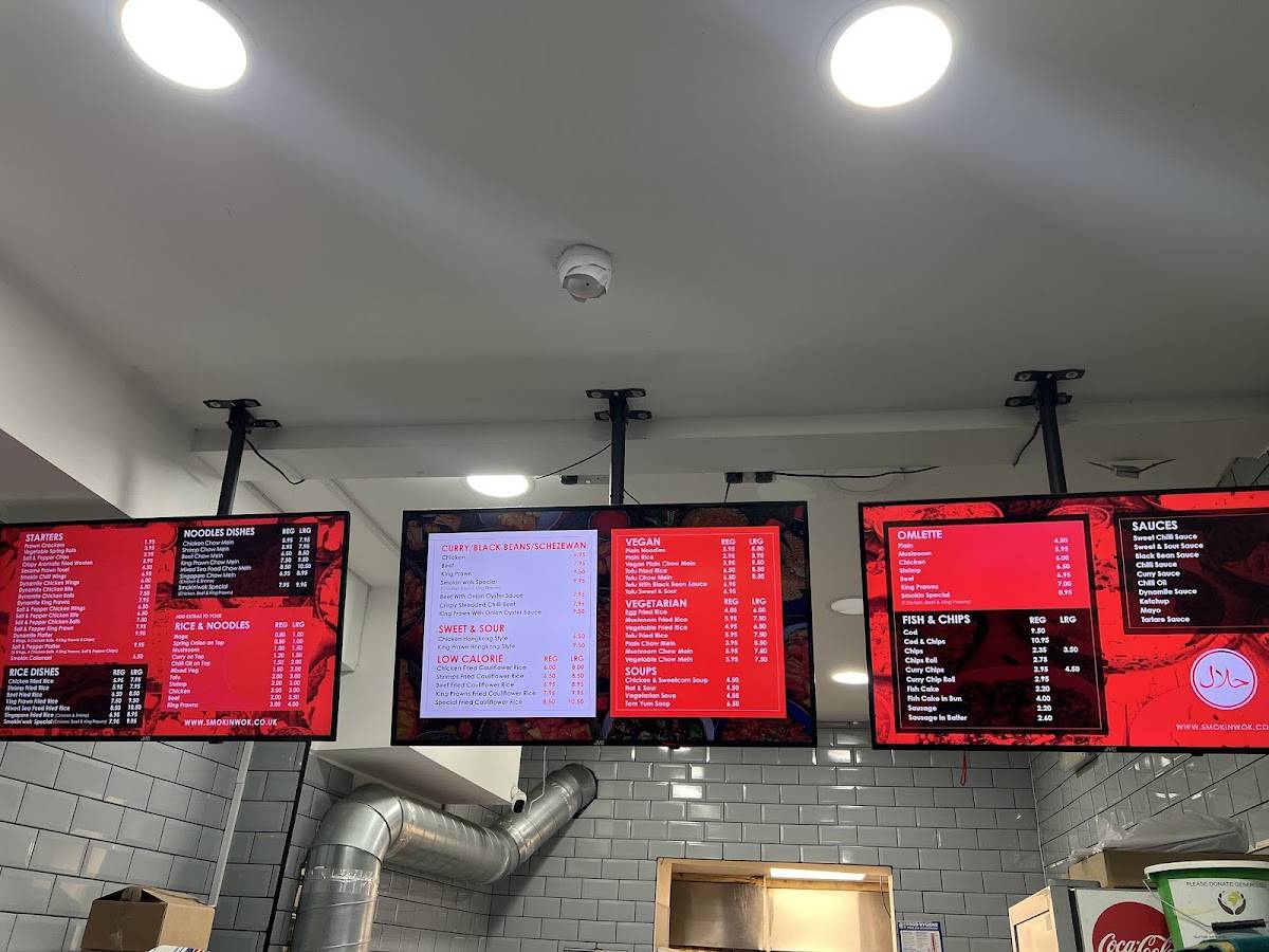 Menu at Smokin Wok restaurant, London