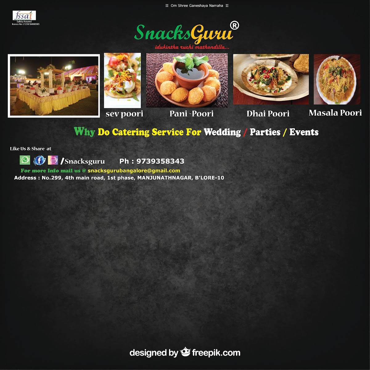 Menu at SnacksGuru, Bengaluru