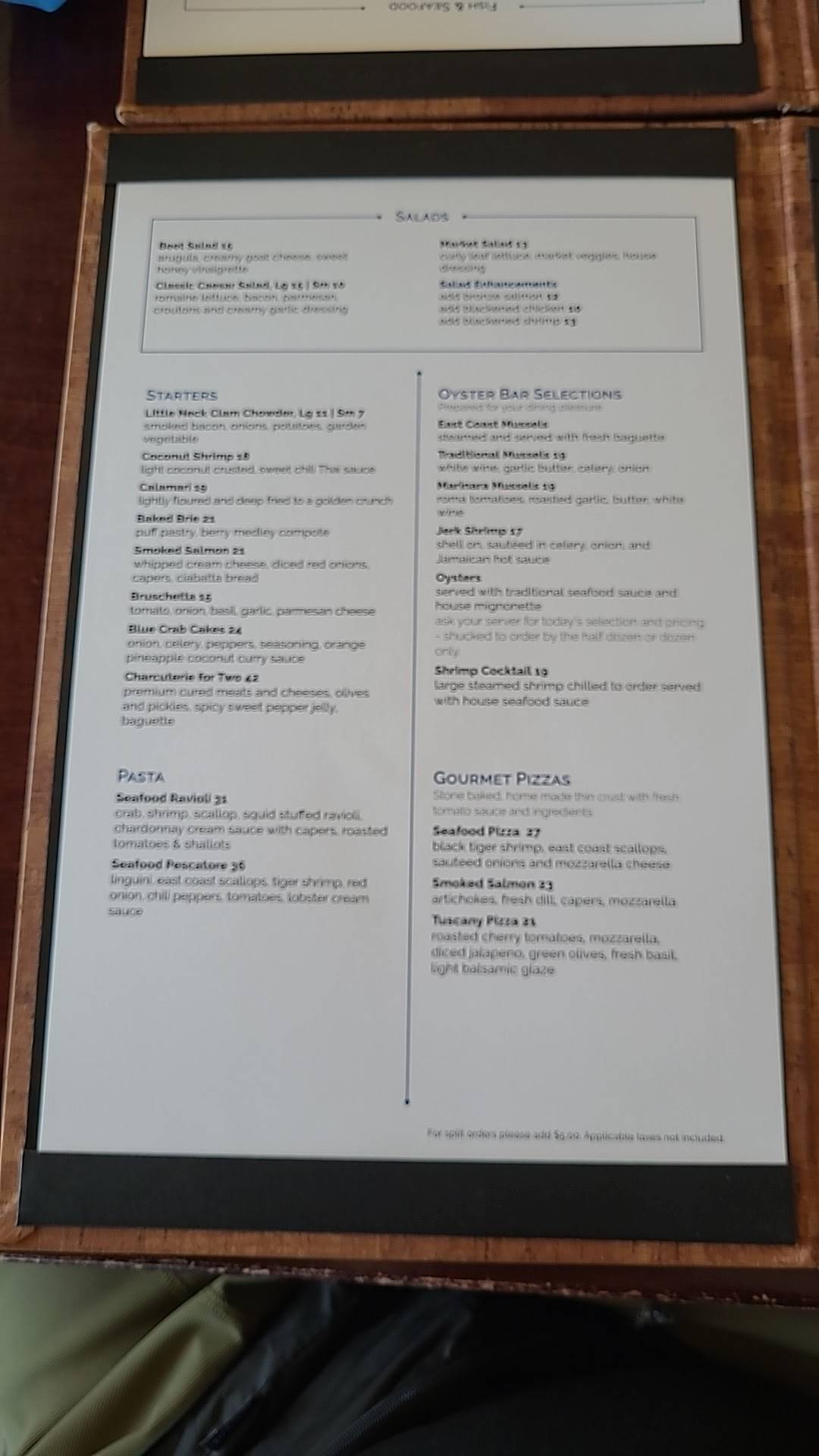 Menu at Snug Harbour Seafood Bar and Grill, Mississauga